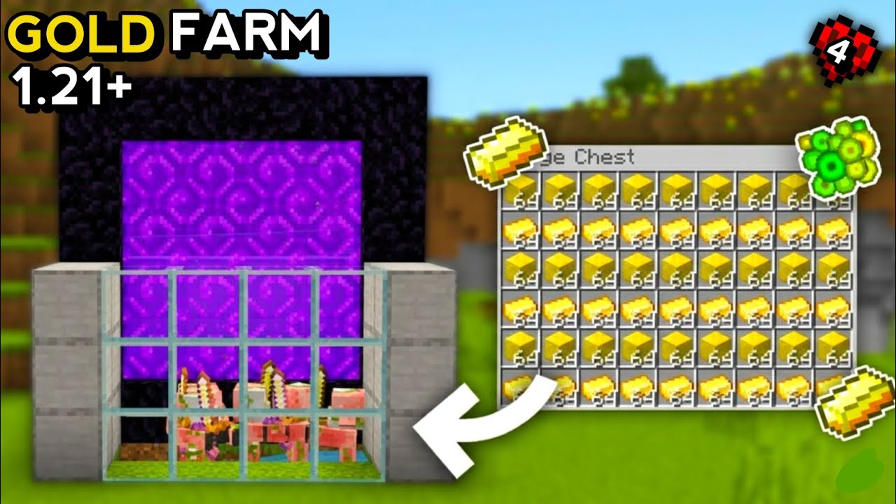 BEST Gold +XP Farm in MCPE 1.21+ 😱 | Unlimited Gold XP Farm | ThunderMG ...