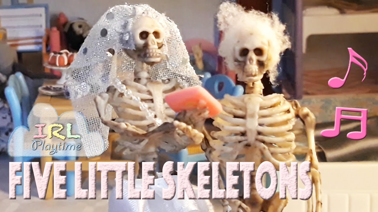 Five Little Skeletons| Halloween Song | Scary Nursery rhyme | IRL ...