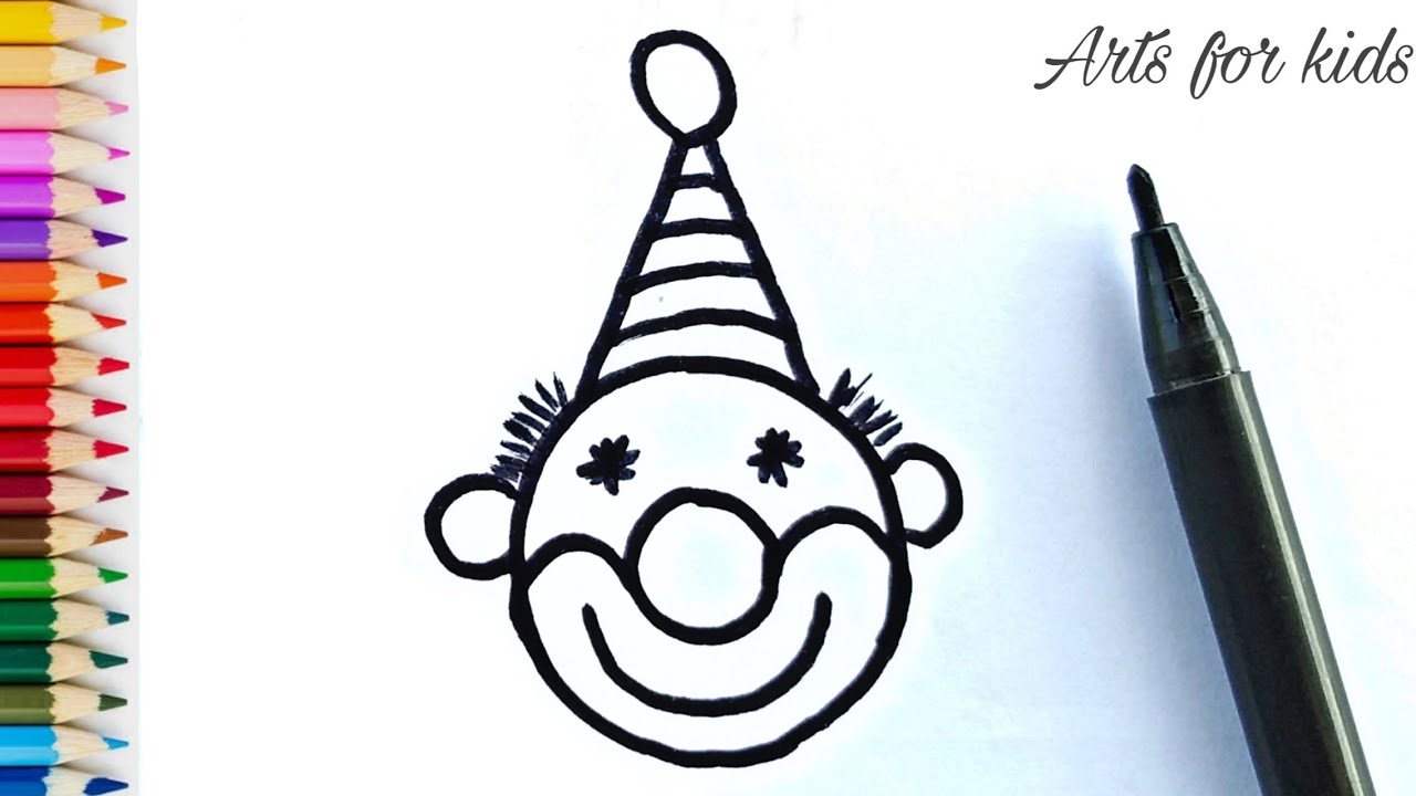 How to draw a Clown easy for kids | step by step | drawing for kids ...