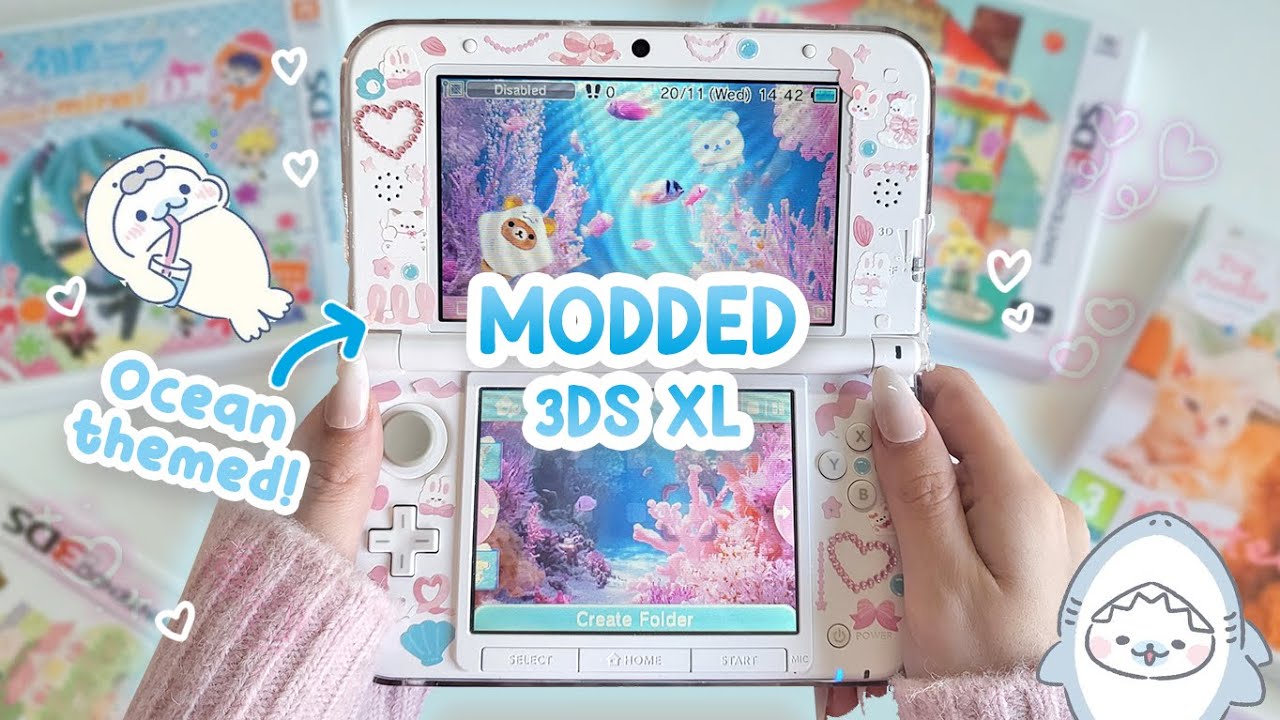 Building an Ocean Themed MODDED 3DS XL 🌊 Nintendo 3ds Homebrew in 2024🐋 ...