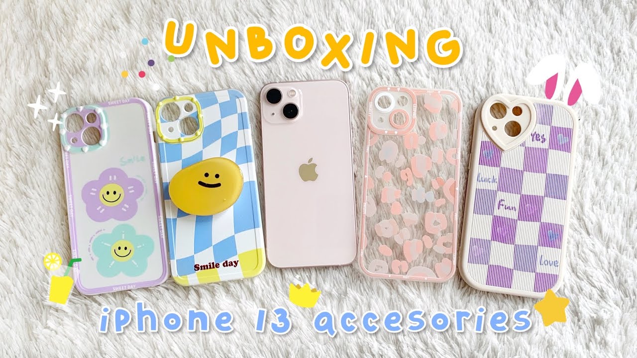 Shopee Haul: unboxing iPhone 13 accesories ~ cute cases🌙💜 - YouTube