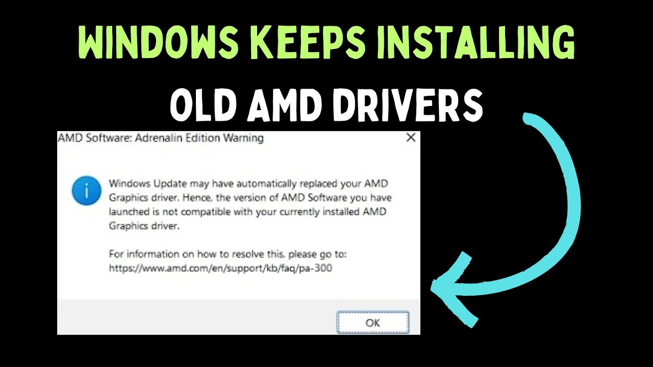 How to Fix Windows Keeps Installing Old AMD Drivers on Windows 11 - YouTube