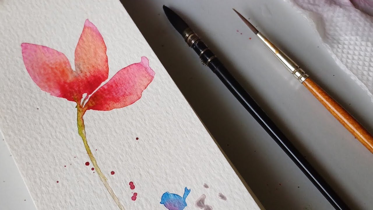 Colorful Abstract Watercolor Flower Bookmark Challenge! Watch Day 2 ...
