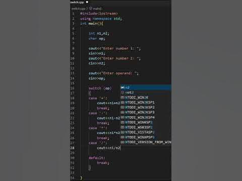 Cpp program to make simple calculator | C++ using Switch statement | Code - YouTube