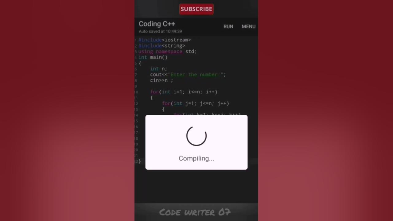 C Pattern Program Tutorial Video 💯🧠Coding Shorts Codewriter07 Youtube