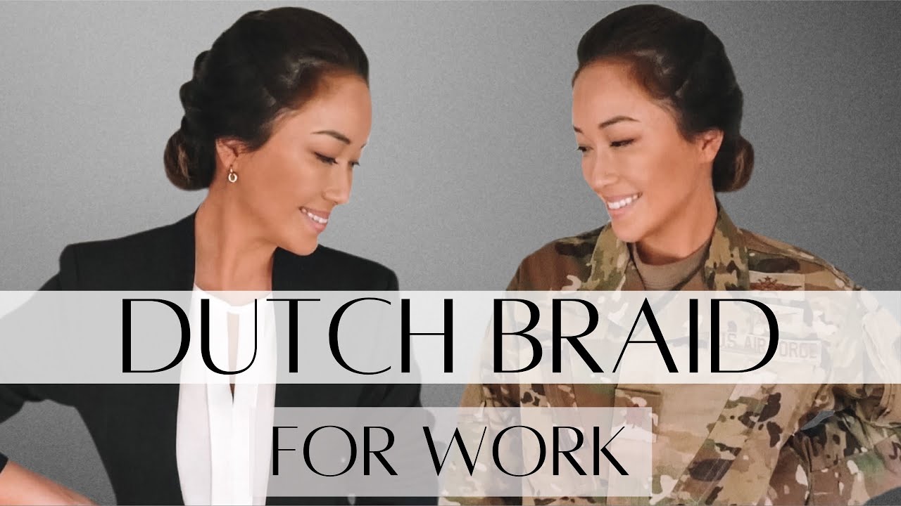Quick Dutch Braid For Work | Air Force Hair Tutorial - YouTube