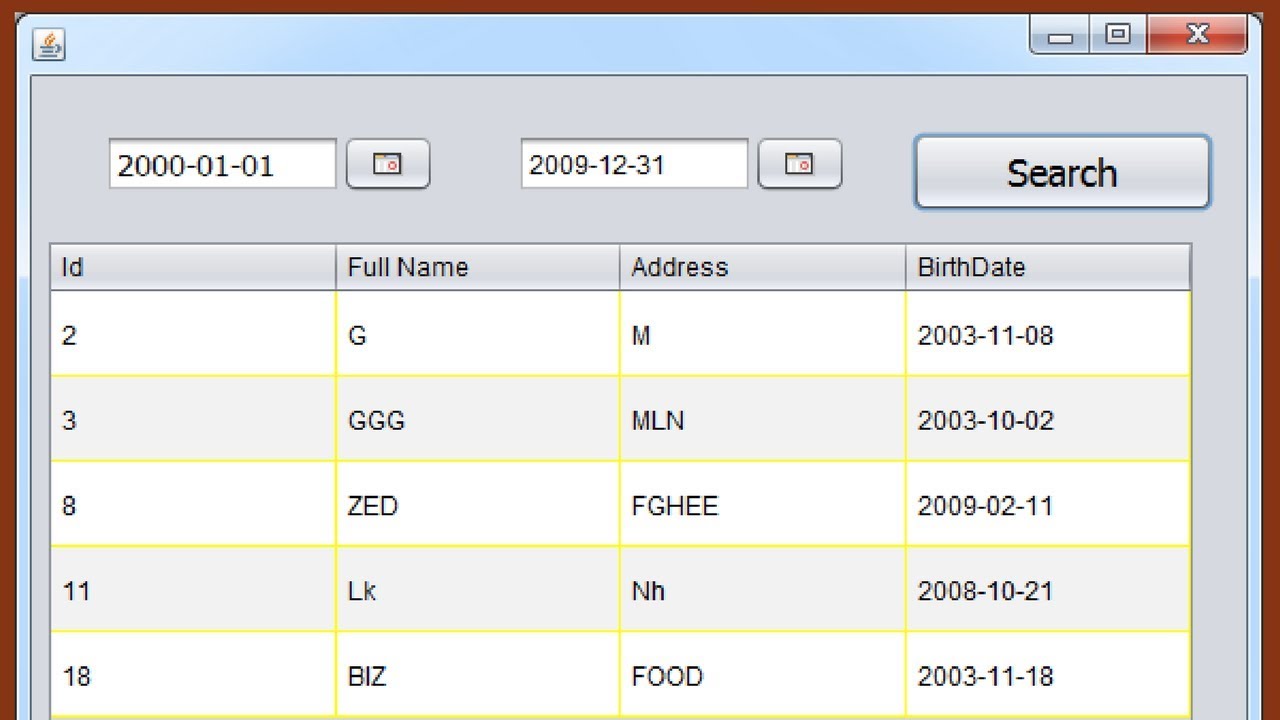 JAVA How To Search Between 2 Date2 In MySQL Database In Java NetBeans JAVA How To Search Between 2 Date2 In MySQL Database In Java NetBeans