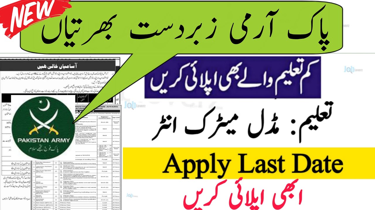 Pak Army October New Jobs 2022 | New Pak Army Jobs 2022 l Today Govt ...