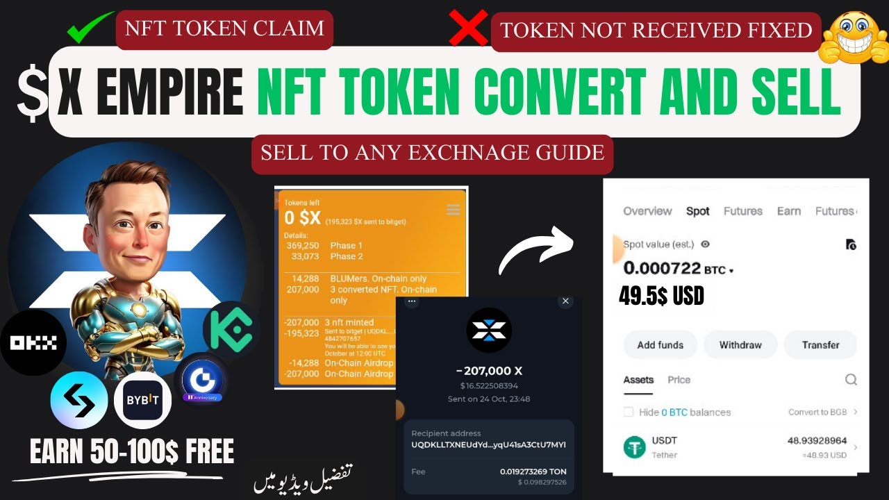 How to Convert X Empire NFT to Token & Sell: TonKeeper & Telegram Wallet Full Guide A-Z - YouTube