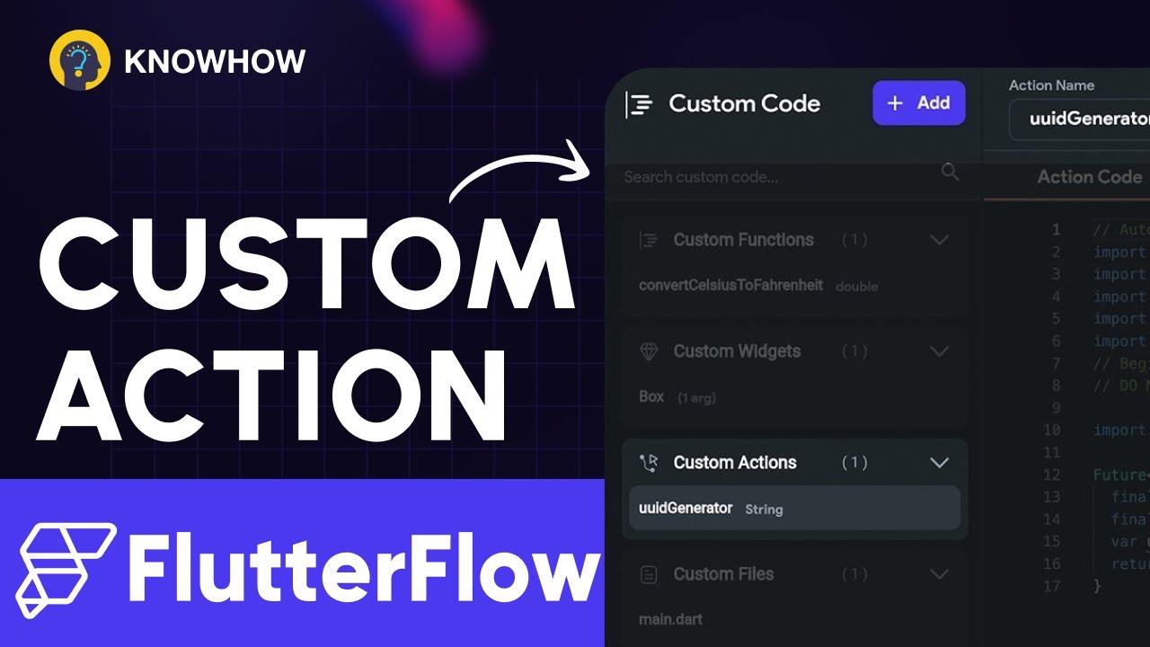 Custom Action in Flutter Flow | No Code Development - YouTube
