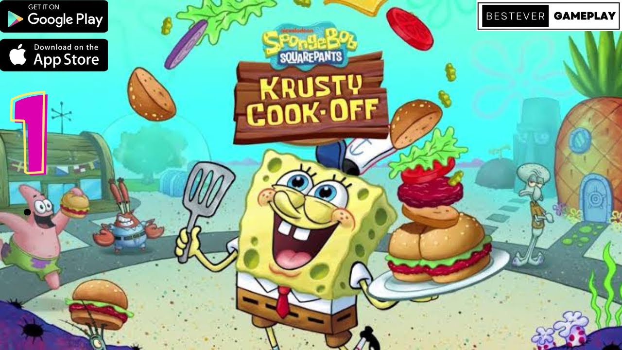 SpongeBob🧽:Krusty Cook-Off 🥘||Fast Food Cooking Chef Games||Gameplay ...