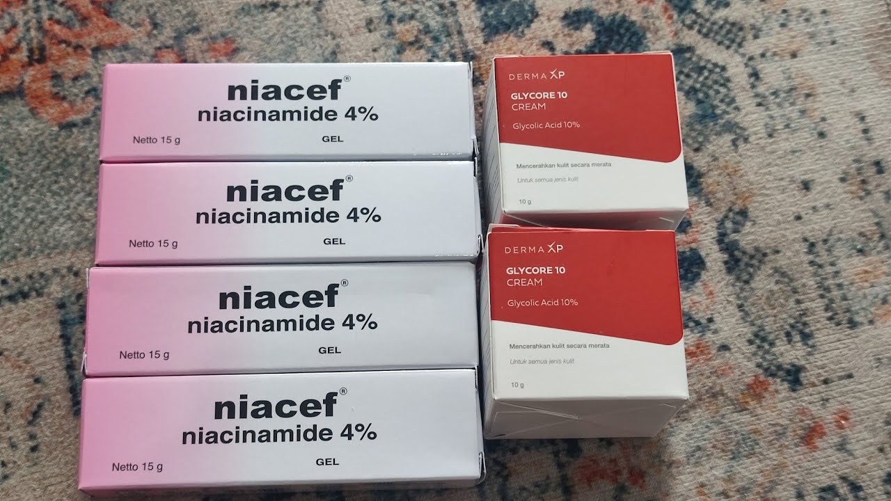 unboxing produck skincare niacef dan glicore 10 - YouTube