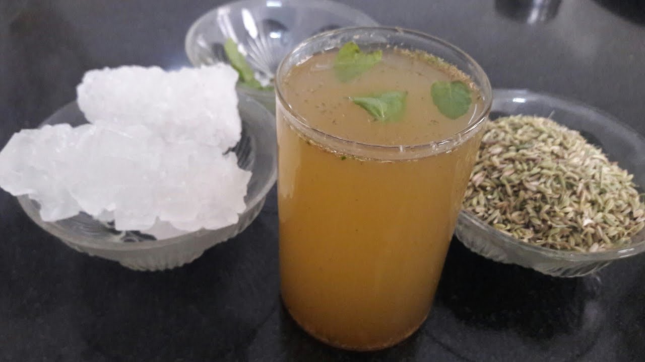 Saunf Mishri Podina Sharbat // Healthy Drink Recipe // Saunf Mishri ...