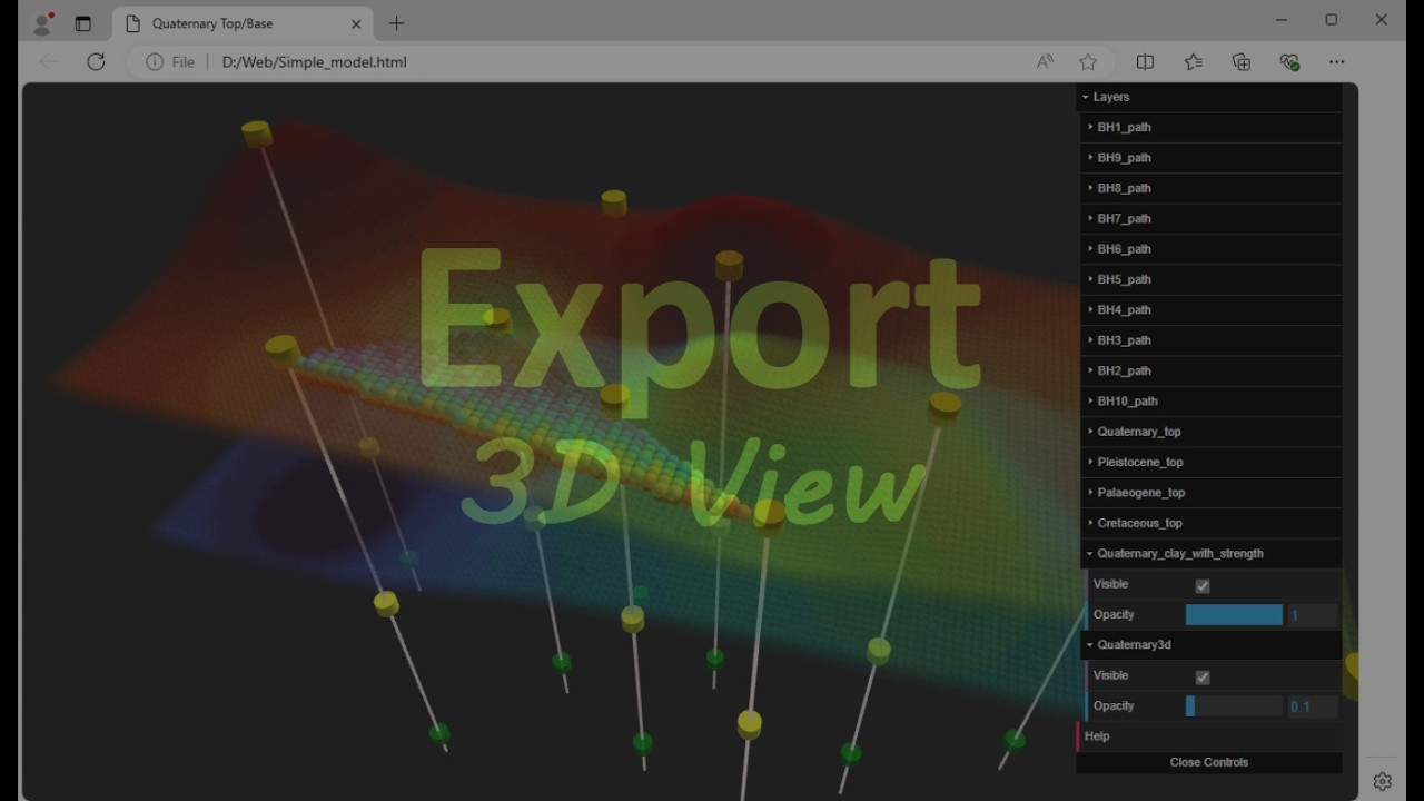 Exporting geological model from QGIS to Webview (Web3D) - YouTube