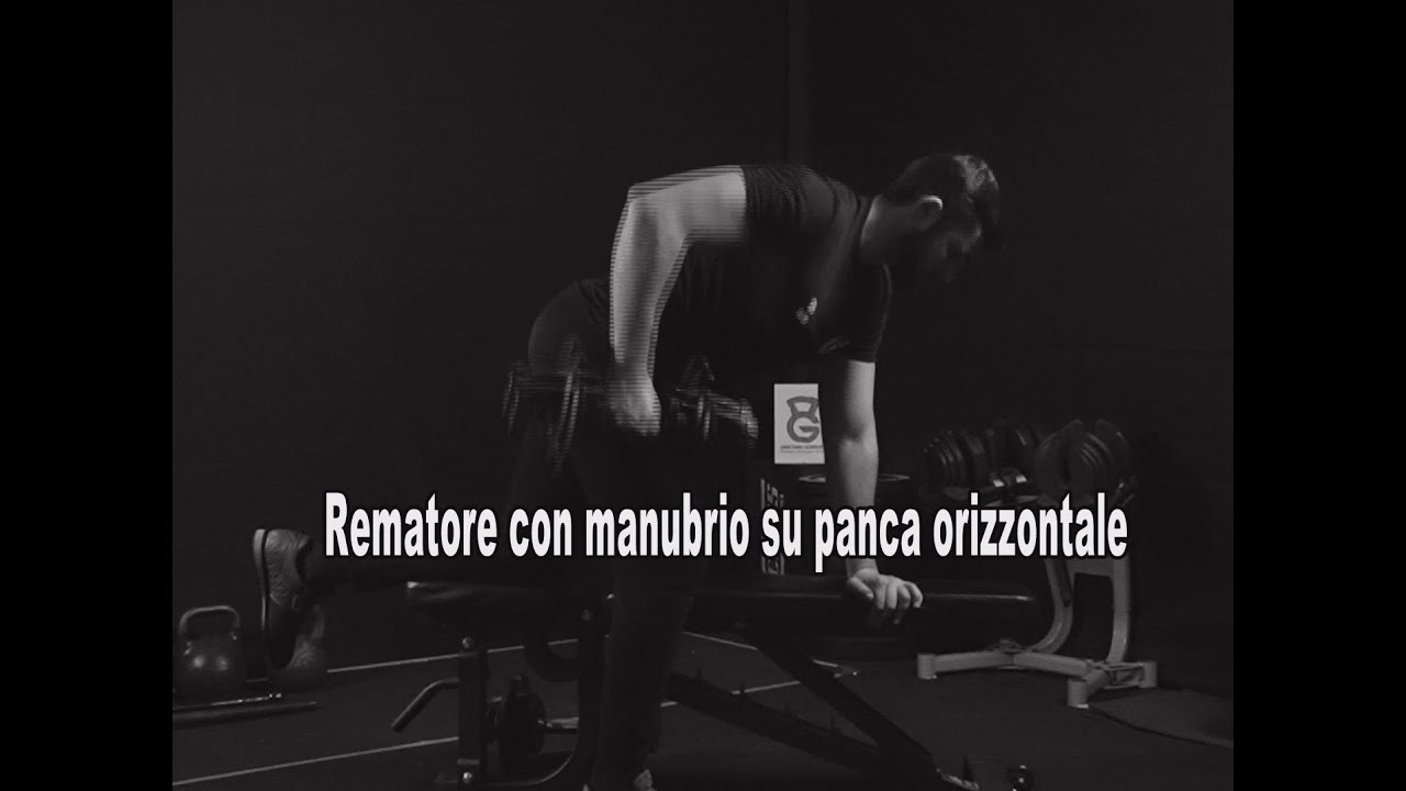 Rematore con manubrio su panca orizzontale - Tutorial esercizi #13 ...