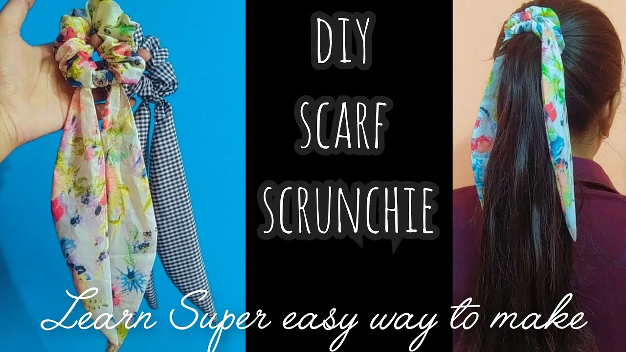 EASY WAY OF MAKING SCARF SCRUNCHIE || Scarf rubber bands || bow ...