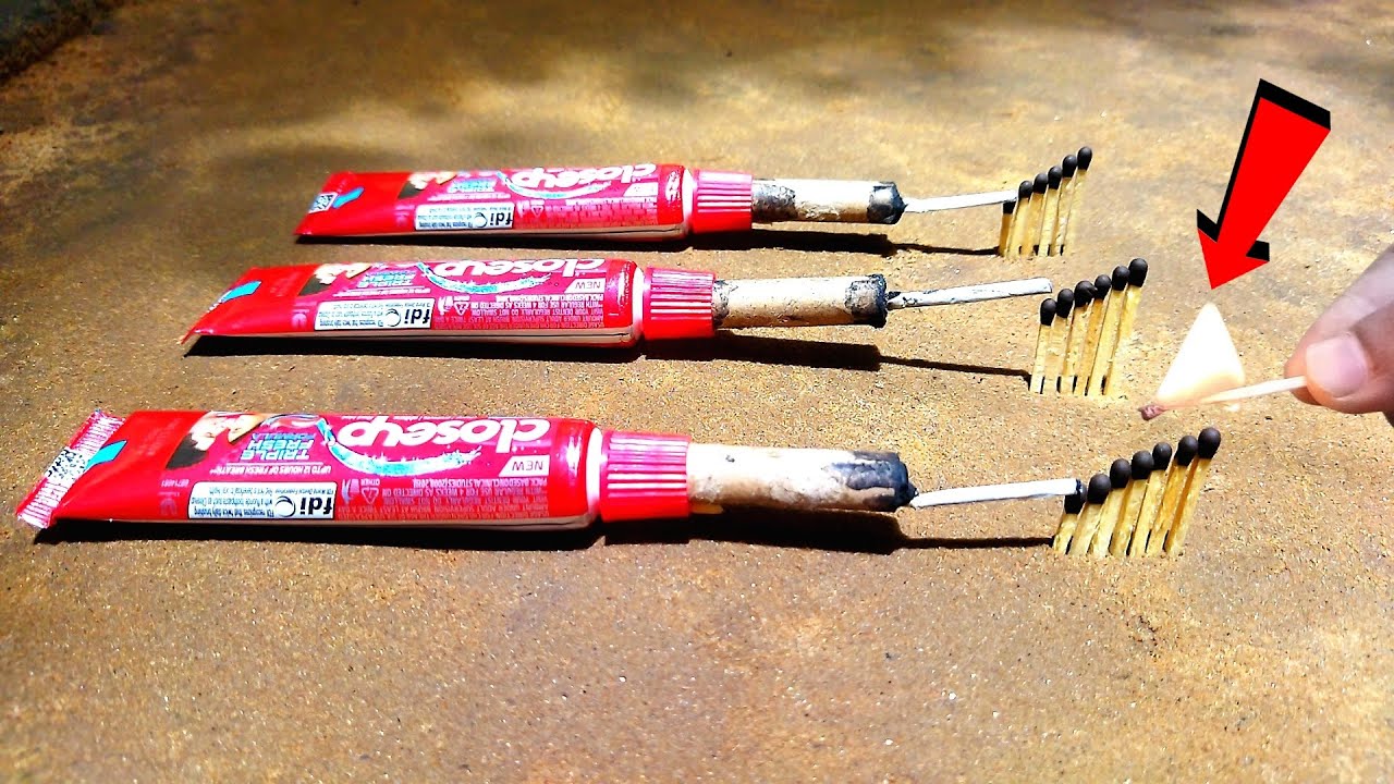 Colgate vs Diwali racket crackers amazing experiment😱कोलगेट का बुरा हाल ...