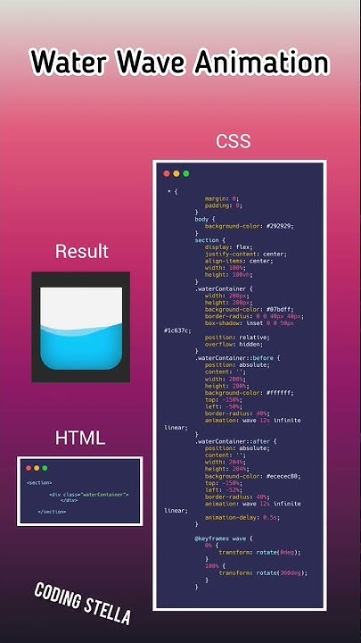 Water Wave Animation #css #html #javascript #code - Youtube