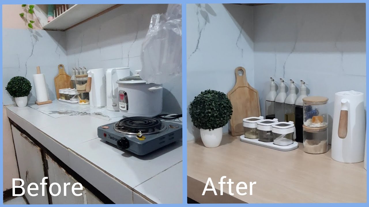 kitchen makeover using vinyl tiles, nagmukhang bago ang aming lababo # ...