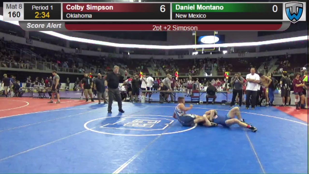 852 Cadet Men 160 Colby Simpson Oklahoma vs Daniel Montano New Mexico ...