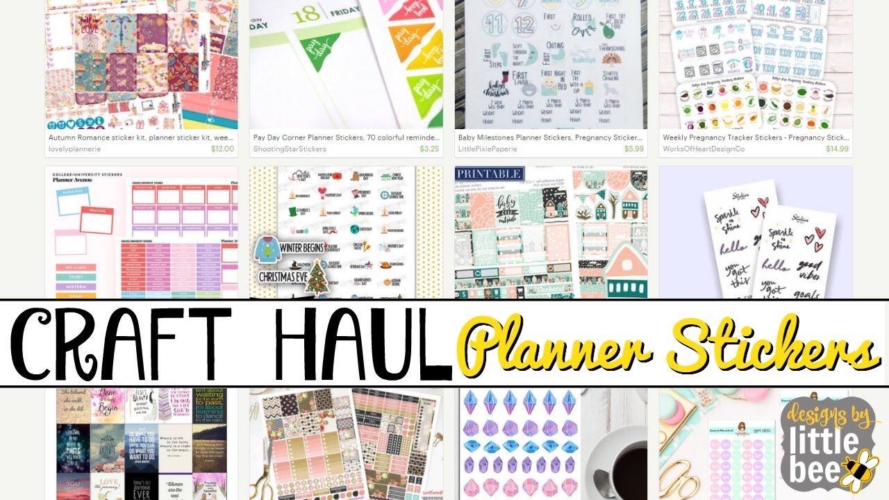Haul Video! Craft Haul: Planner Stickers. December is Etsy Shopping ...