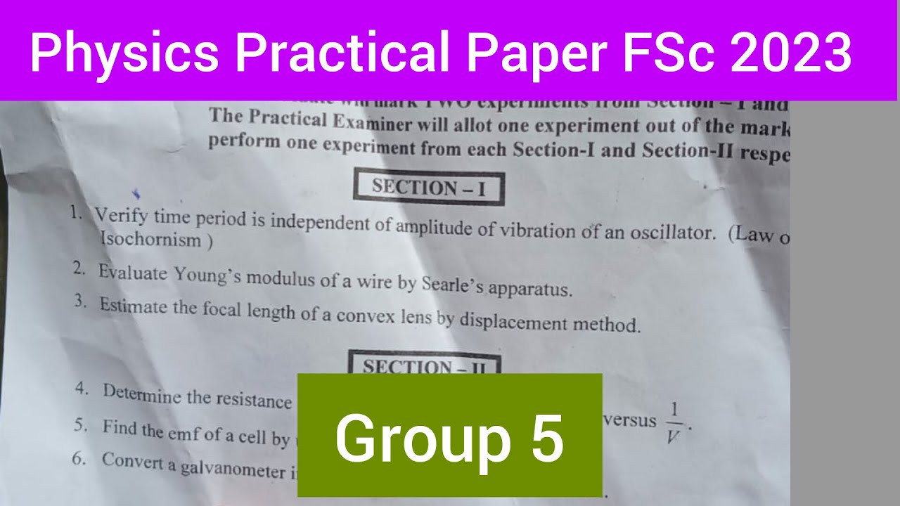 Lahore Board 2023 Group 5 | FSc Physics Practicals | Practical Paper of ...