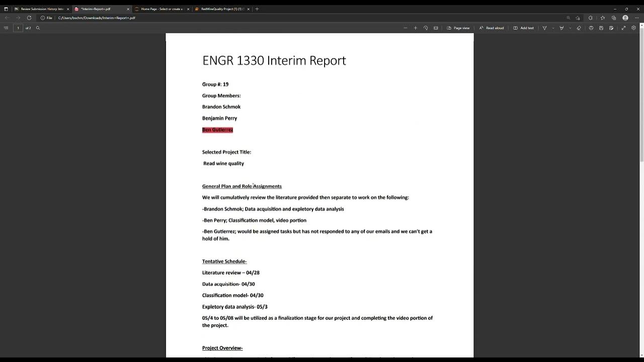 ENGR 1330 Final Project Management Video: (Group 19) Ben Perry, Brandon Schmok - YouTube