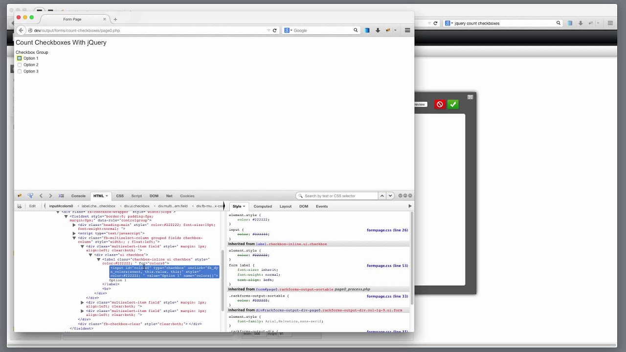 Rackforms Using Custom Javascript To Count Checkboxes Youtube