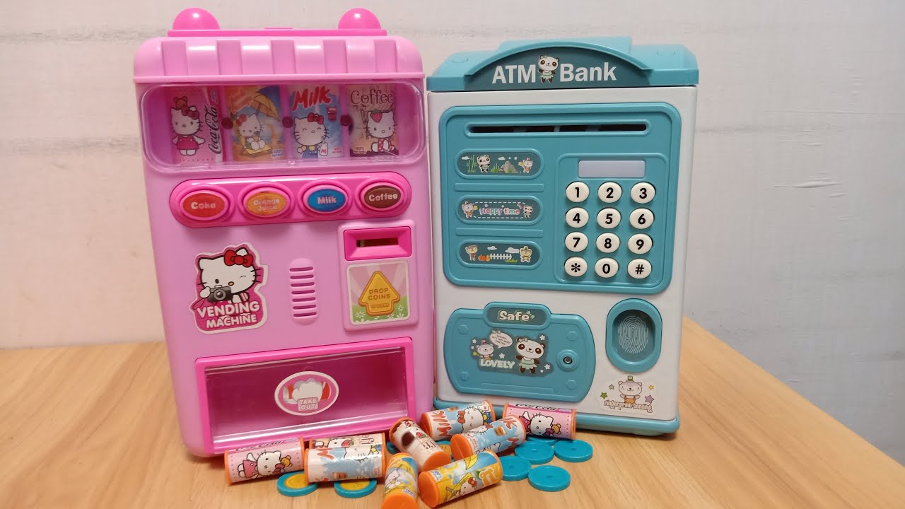 Satisfying Cute Hello Kitty Vending Machine And Piggy Bank - YouTube