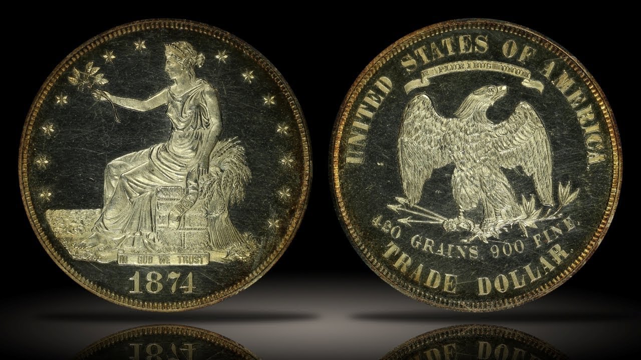 1874 Silver Proof Trade Dollar PCGS PR64DCAM Amazing Deep Cameo Only ...