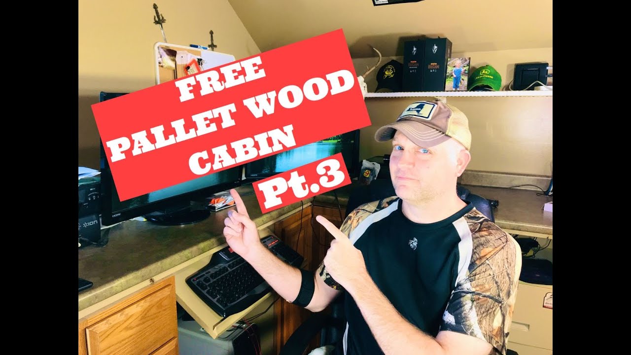 Hunting Cabin Built With Free Pallet Wood Pt. 3 - -Mini Cabin - YouTube