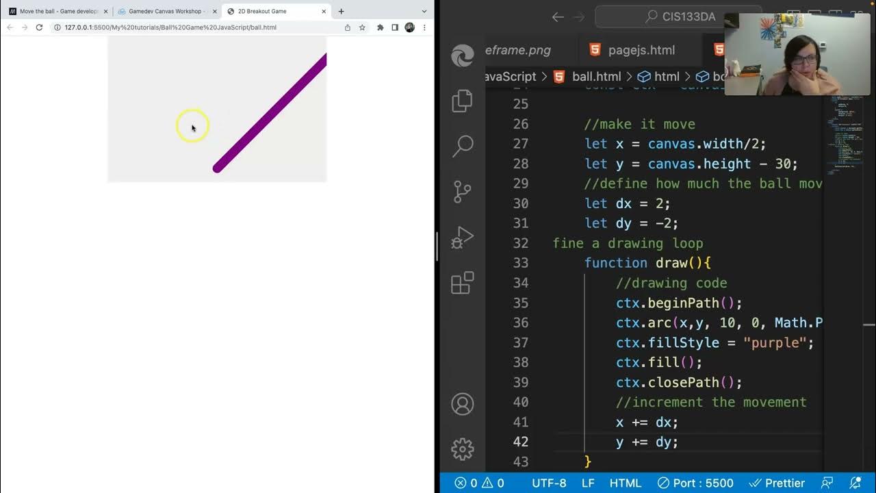 2D Brick Breakout Game Using Pure JavaScript Steps 2 - 6 - YouTube