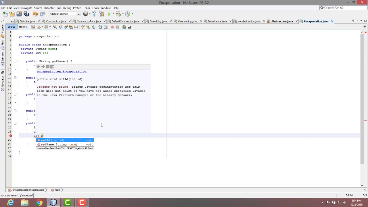 How To Create Encapsulation Project In Java Youtube
