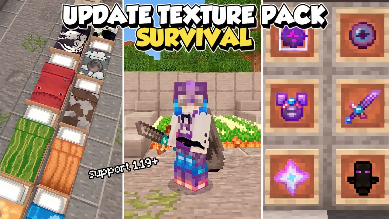 Update!!! Texture Pack Survival (JarPack V1.3) MCPE 1.19+ || Minecraft ...