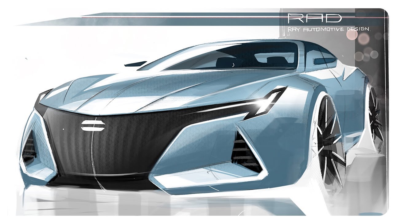 [car sketch]#036 Quick Easy digital Car sketch / iPad Pro Procreate ...