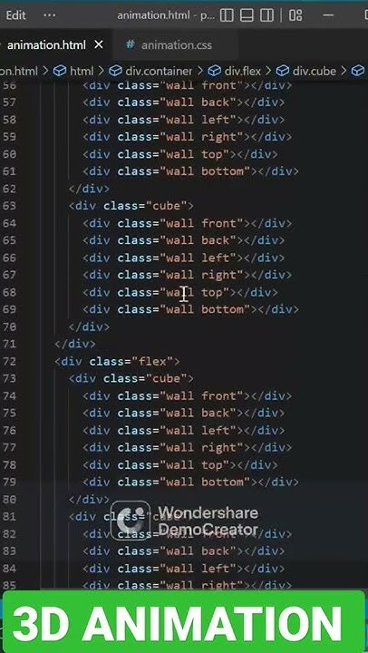 3d Cube Animation Html Css Cod Html Css Coding Javascript