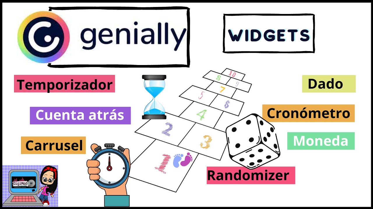 🔴 Widgets de Genially ⏰ Temporizador, dado, cronómetro, cuenta atrás, moneda, carrusel ...