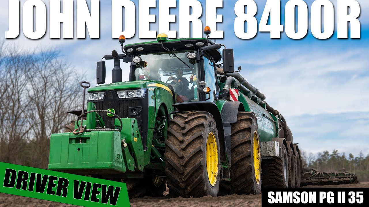 John Deere 8400R & Samson PG II 35 | GoPro/driver view - YouTube