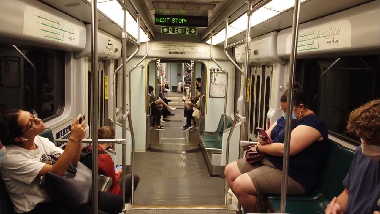 🚇 Ride the MBTA ("the T") Green Line C from Boylston to Tappan St, June ...
