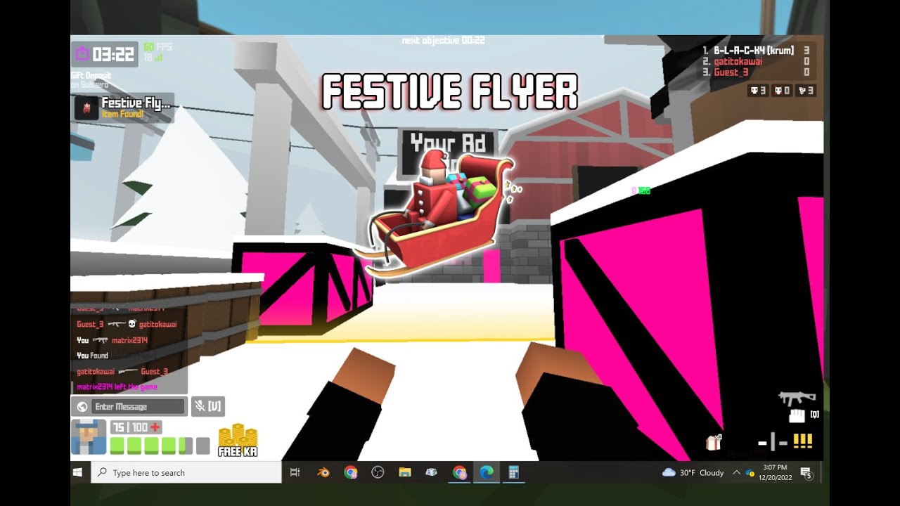 Obtaining Festive Flyer in Krunker.io ( New Christmas Pet) - YouTube
