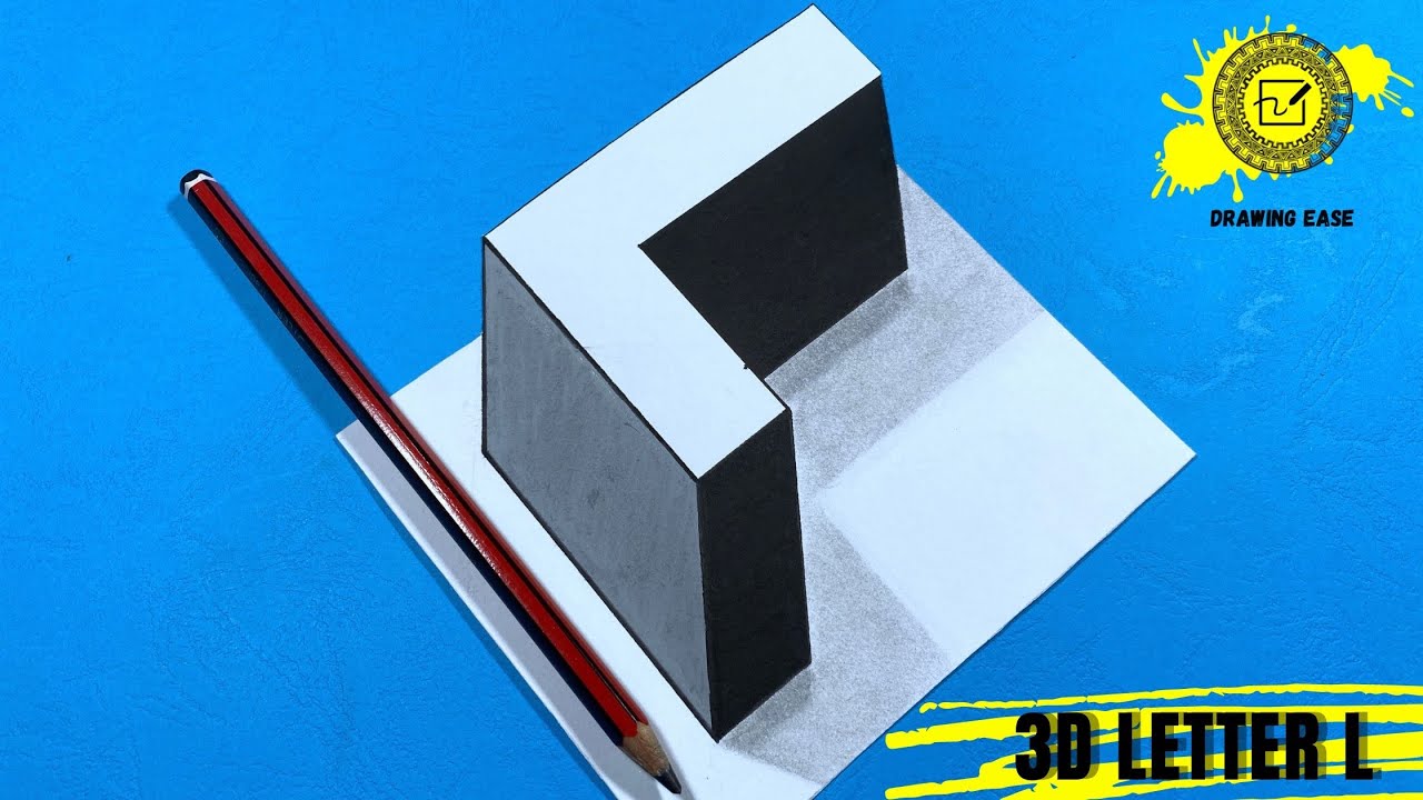 🔵 Simple Steps to Draw 3D Letter "L" #illusion #3dletters - YouTube