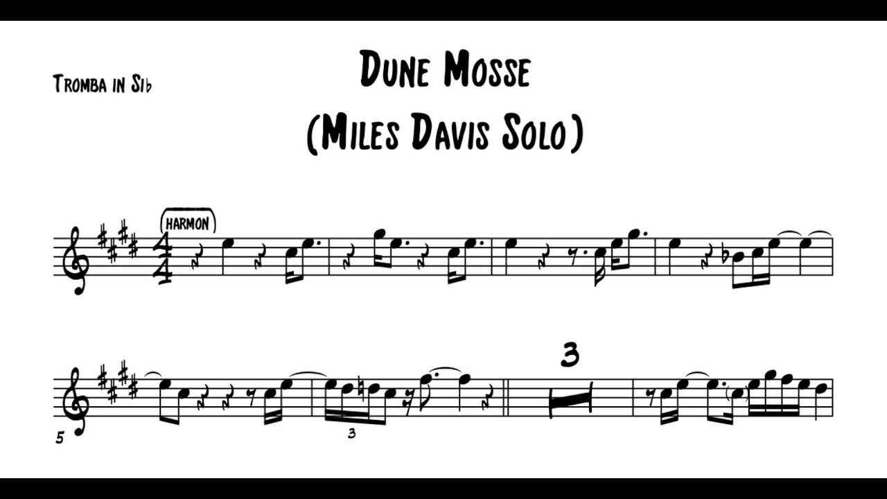Dune Mosse-Zucchero-Written Solo-Miles Davis-Free PDF - YouTube