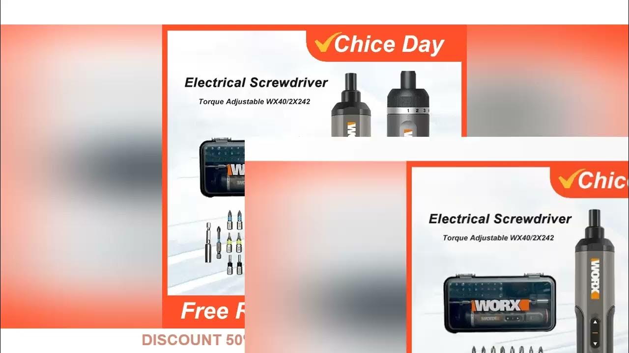 Worx 4V Mini Electrical Screwdriver Set WX242 WX241 WX240 Smart Cordless Electric Screwdrivers ...