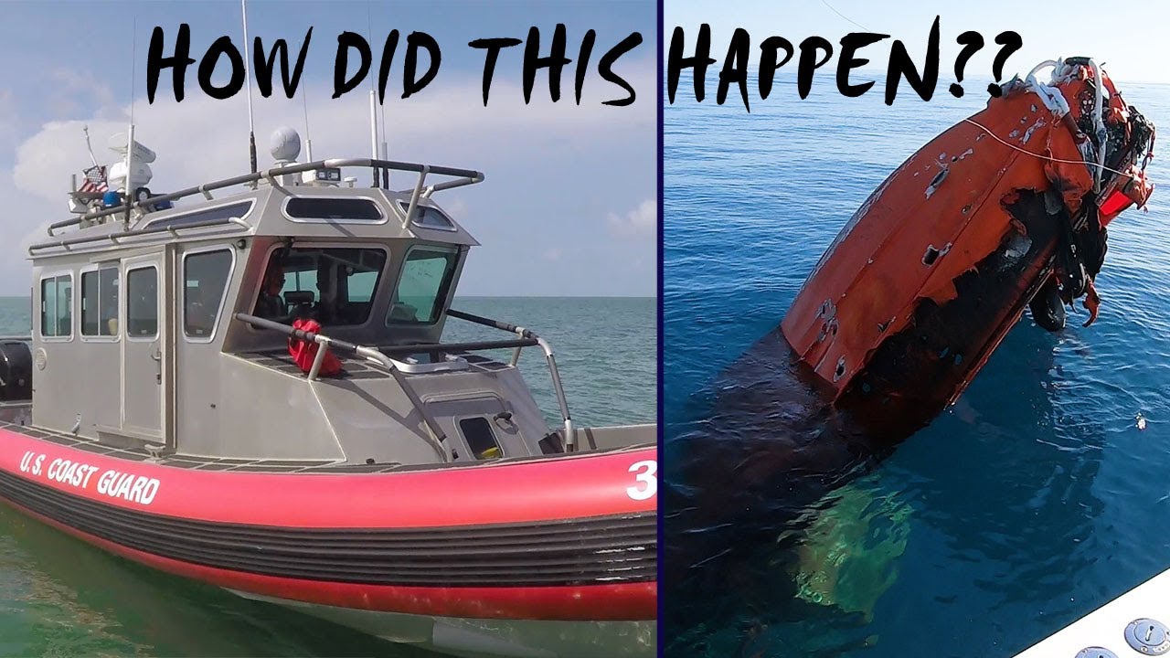 Finding a Shot, Deflated, and Burnt Sinking Boat while Fishing Offshore ...