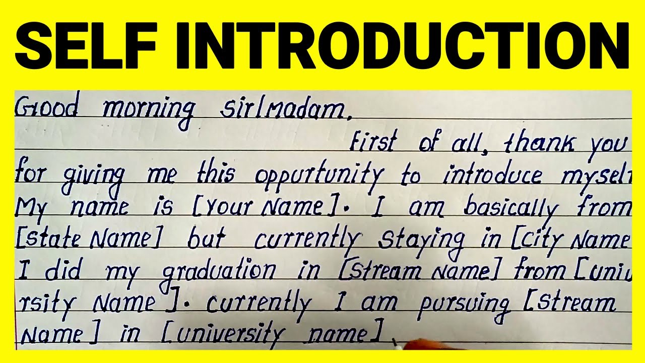 Self Introduction in English | Best English Interview on Self ...