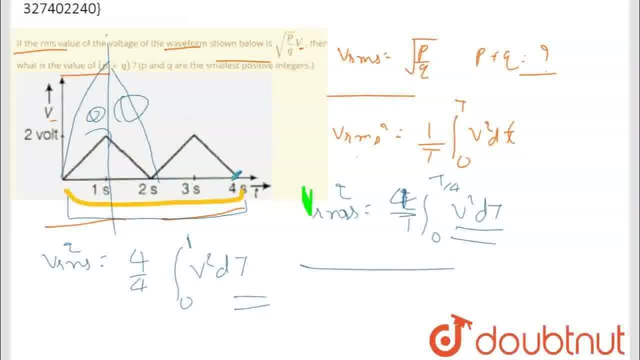 If the rms value of the voltage of the waveform shown below is sqrt((p ...