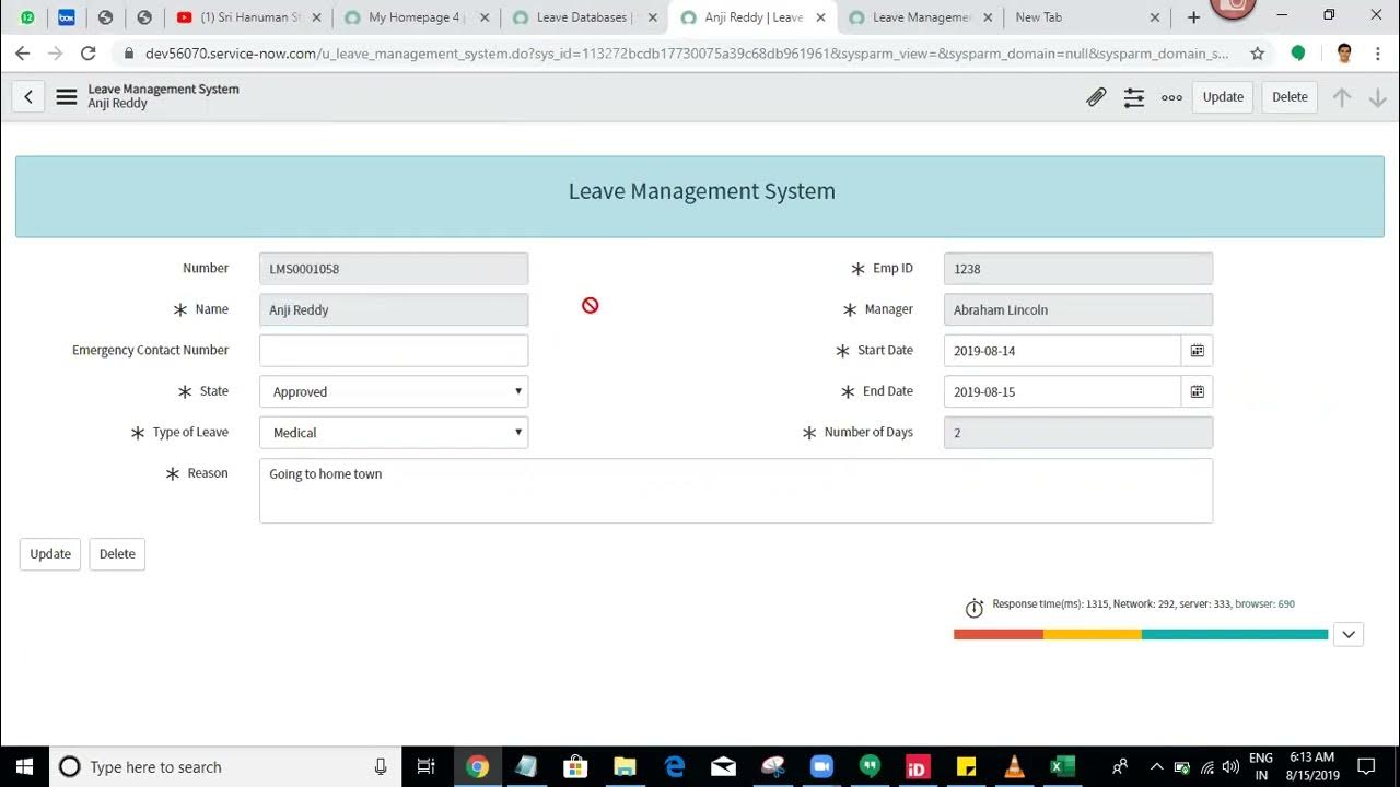 Servicenow mini Project - Leave Management System 7 - YouTube