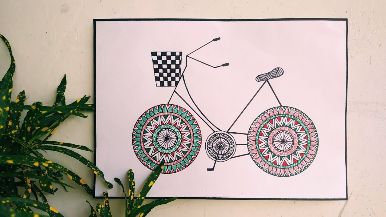 Mandala art for beginners | Cycle Mandala | Doodle | #4 - YouTube