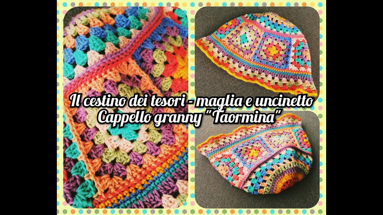 Variante semplificata cappello granny Taormina - calcolo taglie, cambio colore invisibile. - YouTube
