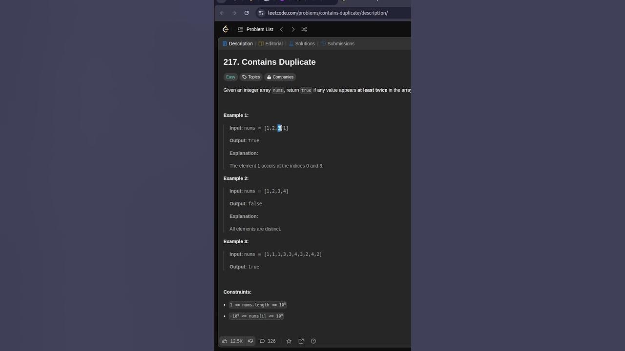 Leetcode 217 - Contains Duplicate Solution in JavaScript | Coding Interview Problem Explained ...